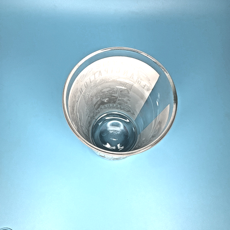 VTG Frederick Douglas Art Glass Emancipation Tumblers 5.5” Tall White ...