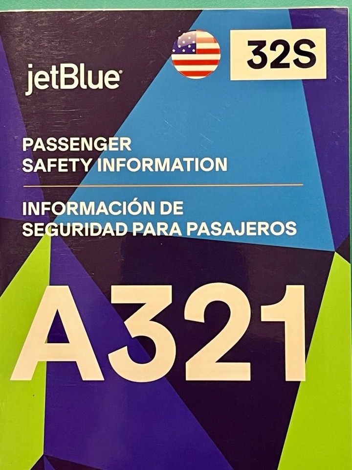 2024 JETBLUE SAFETY CARD-- AIRBUS 321 MINT CLASS— USA 🇺🇸 | eBay