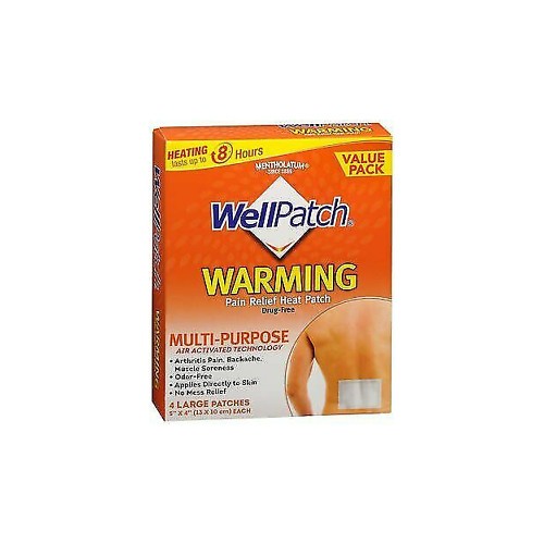 Wellpatch Deep Heating Warming Patch Pain Relief Odor Free 4 x 5 Inch ...
