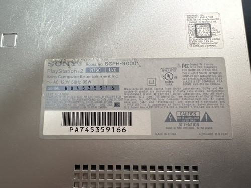 PlayStation 2 PS2 Slim SCPH-90001 Silver Console ( READ Description ...