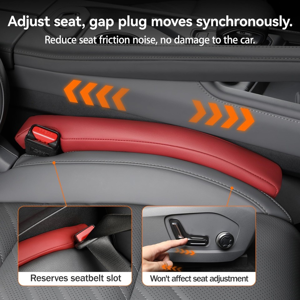 Car seat Gap Filler,2PCS Leather Gap Plug Box for car seat Space,Fill ...