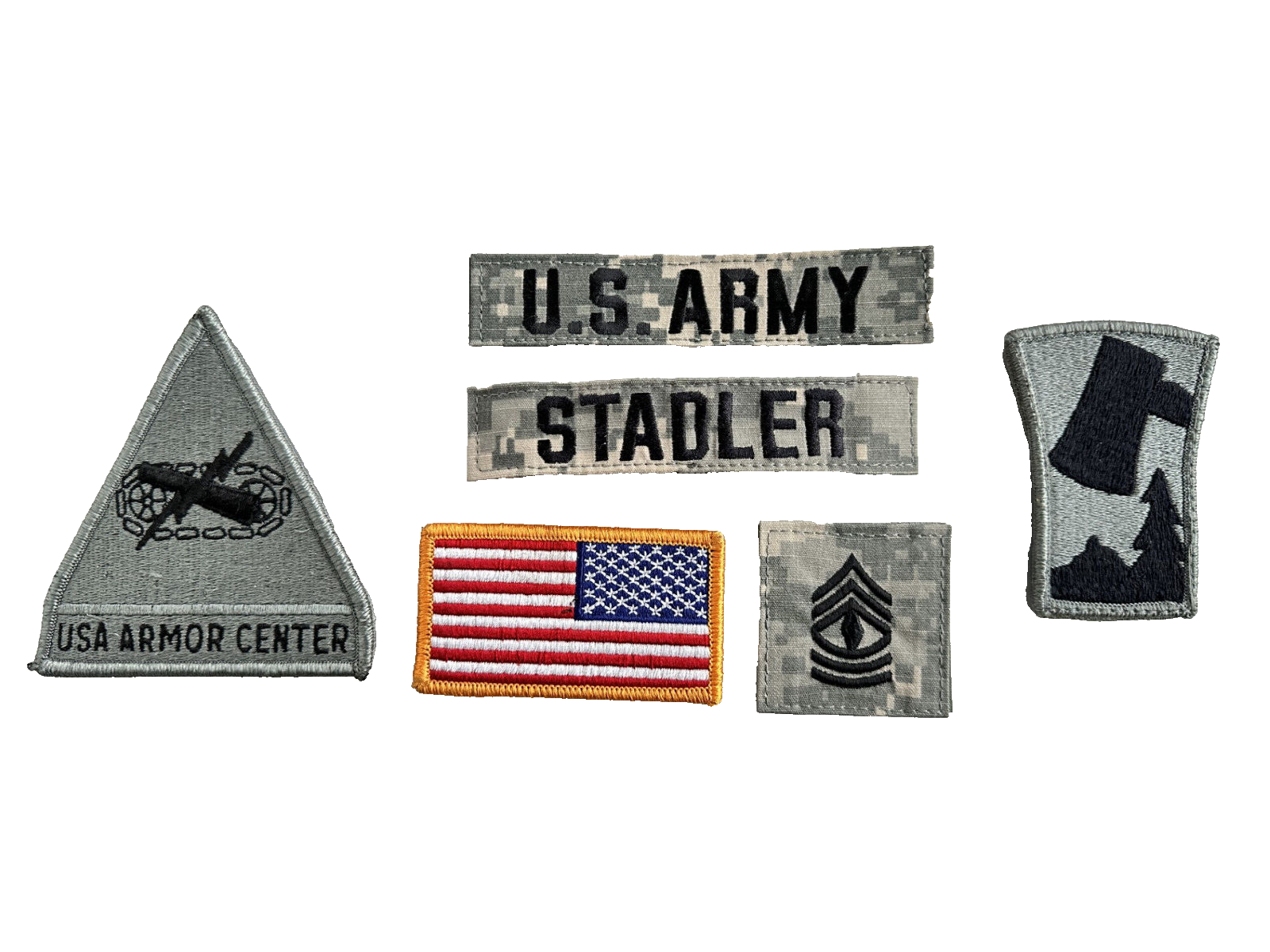 6 US ARMY patch Set Acu UCP 70th Div Konvolut USA Armor Center FSGT ...