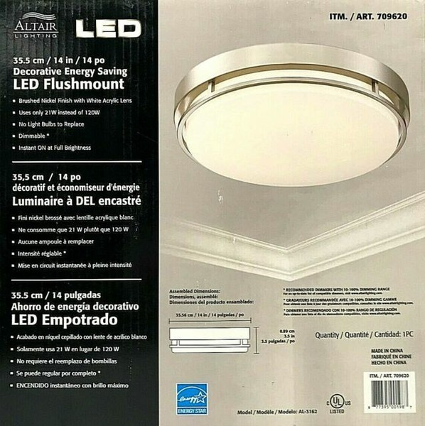 Altair Lighting LED 14 inch Flushmount Dimmable Light Fixture for sale ...