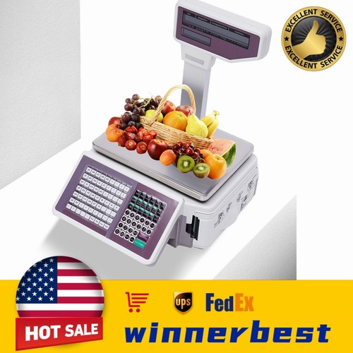 Commercial Digital Food Price Computing Scale 66lbs with Dual Label ...