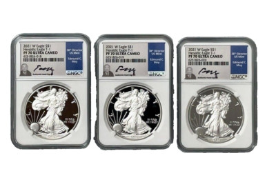 (1) 2021 W PROOF AMERICAN SILVER HERALDIC EAGLE NGC PF70 ULTRA CAMEO ...