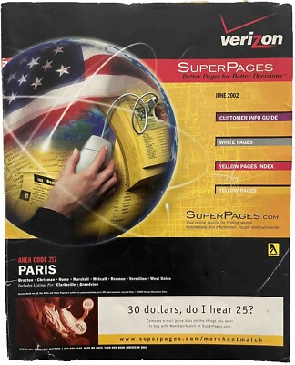 2002 PARIS, IL, VERIZON TELEPHONE DIRECTORY PHONE BOOK | eBay
