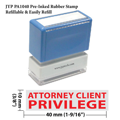 Attorney Client Privilege - JYP PA1040 Pre-Inked Rubber Stamp (Red Ink ...