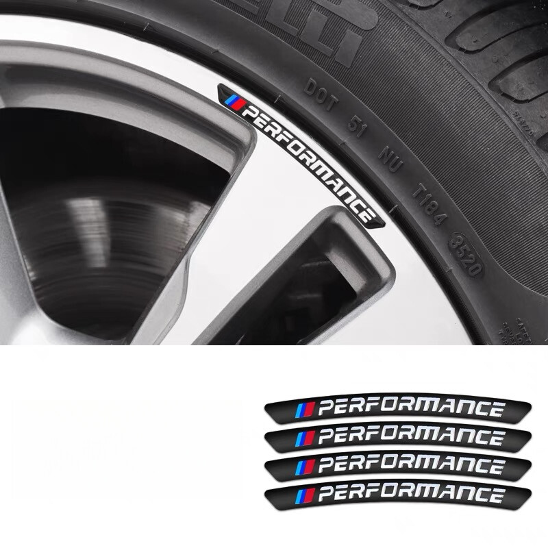 4pcs for BMW Performance Wheels Aluminum Sticker decal Badge Emblem M ...