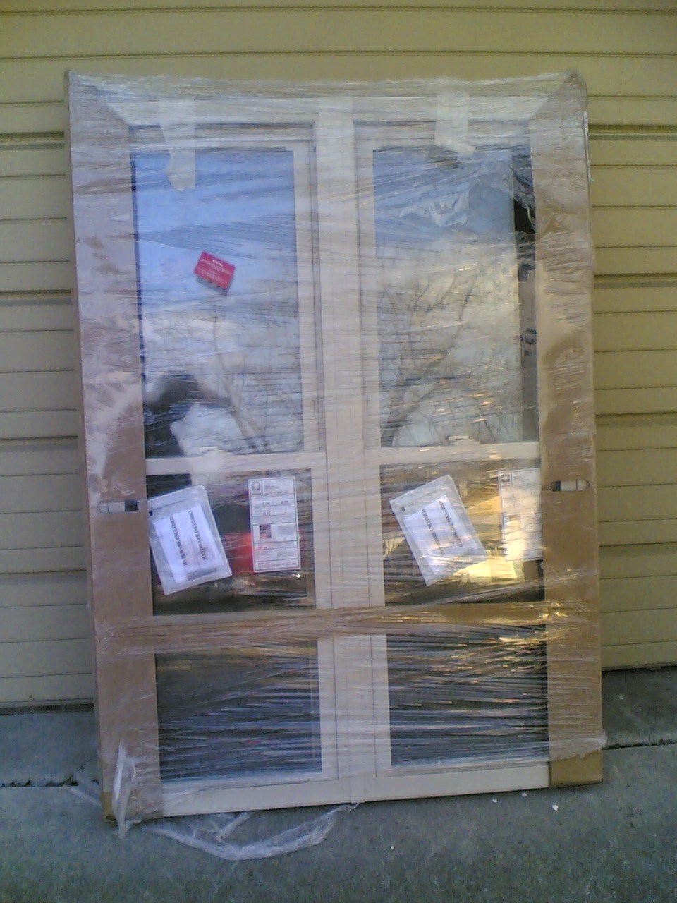 NEW: Nice ReliaBilt ALMOND-color VINYL Home DOUBLE DOUBLE-HUNG WINDOW ...