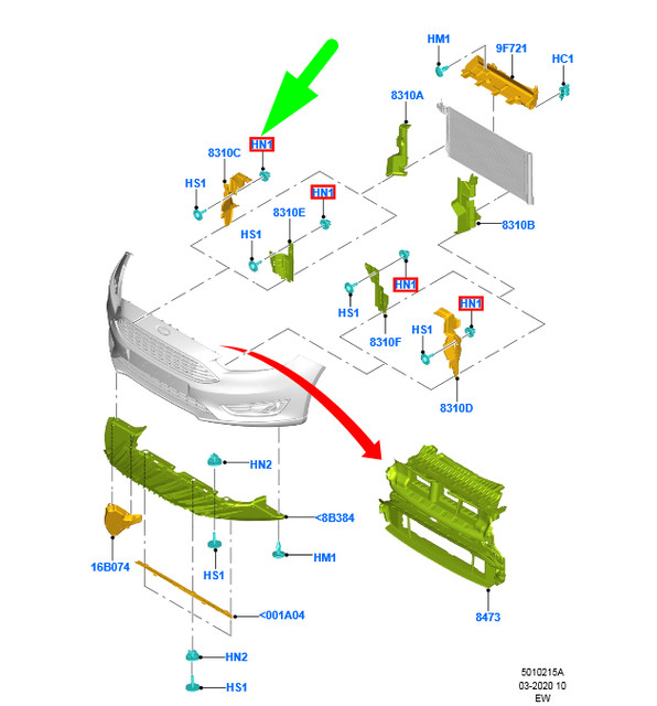 FORD FOCUS C346 MK3 UNDER ENGINE SHIELD DEFLECTOR NUT 1019377 ORIGINAL ...