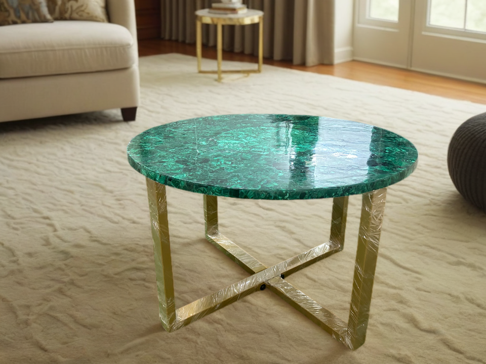 Malachite Table | Natural Stone Table | Malachite Accent | Luxury ...