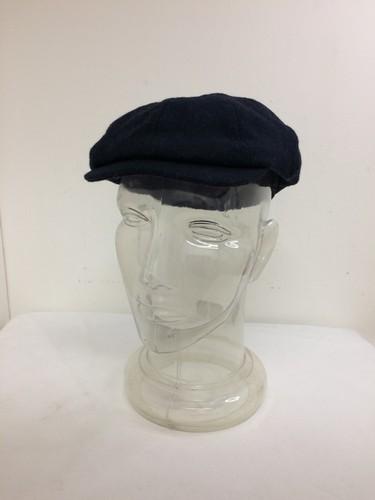 Christys Of London Newsboy Wool Blend Hat Flat Cap Navy Blue Lined (H12 ...