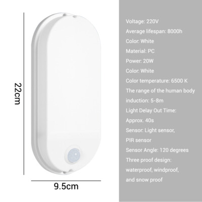 LED MOTION PIR Sensor Lights Outdoor Garden Security Wall Light Path ...