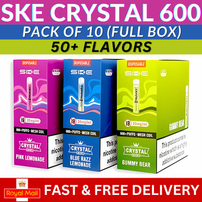 CRYSTAL VAPE BAR Disposable SKE E-Cig 2ml 20mg Nic salt ALL FLAVOURS 10 ...