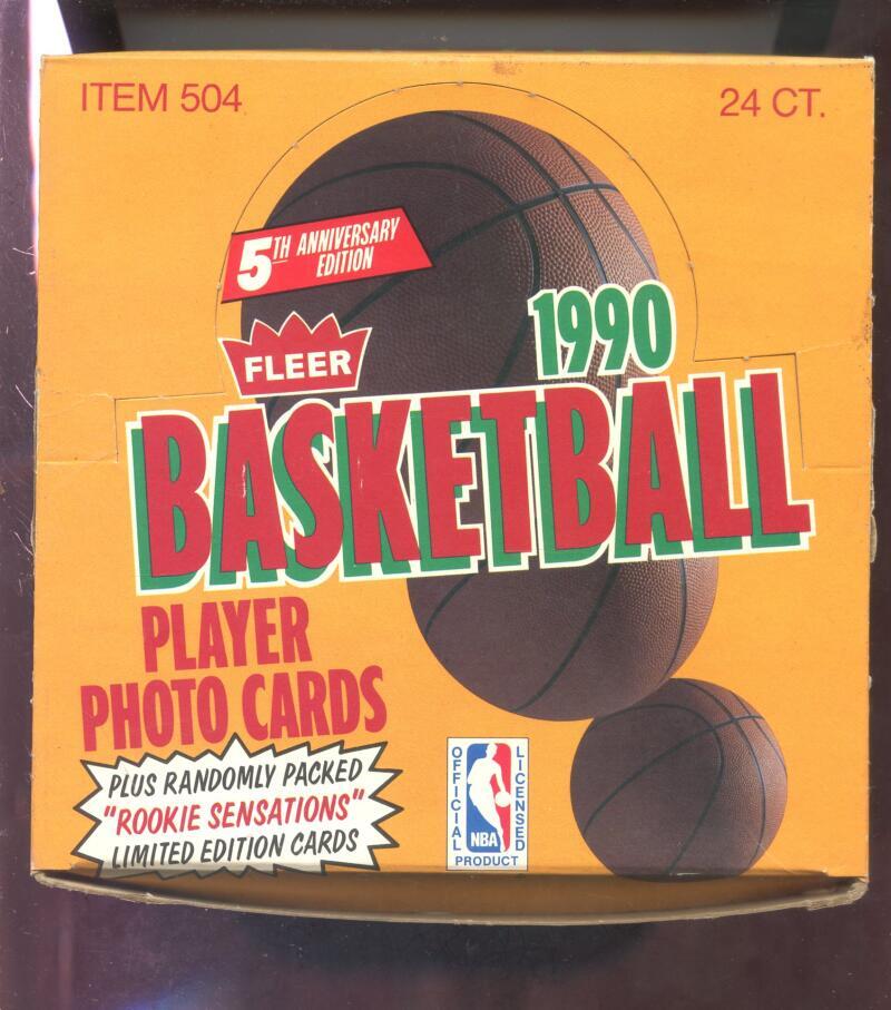 1990-91 Fleer Basketball Card Set Wax Pack Box NBA Jumbo Rookie ...