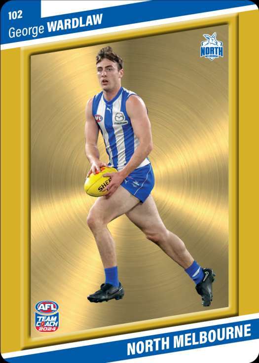 2024 AFL TEAMCOACH , GEORGE WARDLAW GOLD 102 NTH MELB | eBay Australia
