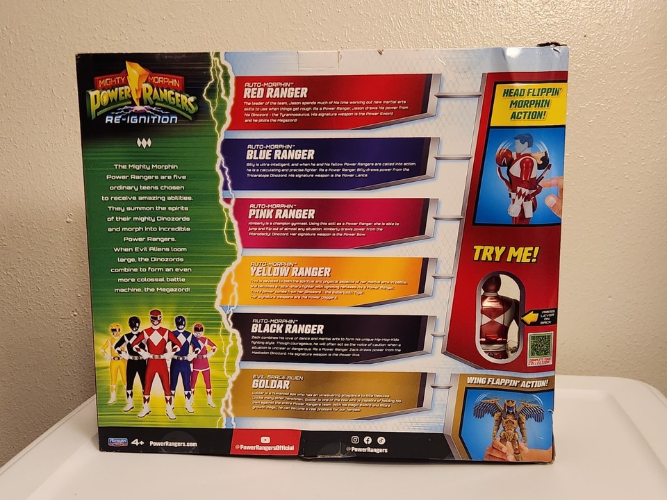 Mighty Morphin Power Rangers Re-Ignition Auto-Morphin 6 Pack Battle Set ...
