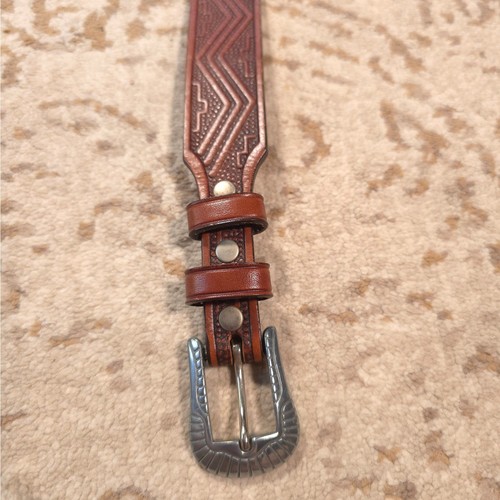 Vintage Silver Creek Collection Leegin Tooled Leather Belt Southwestern ...
