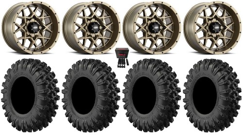 ITP Hurricane 14" Wheels Bronze 28" MotoRavage XLTires Sportsman 550 ...