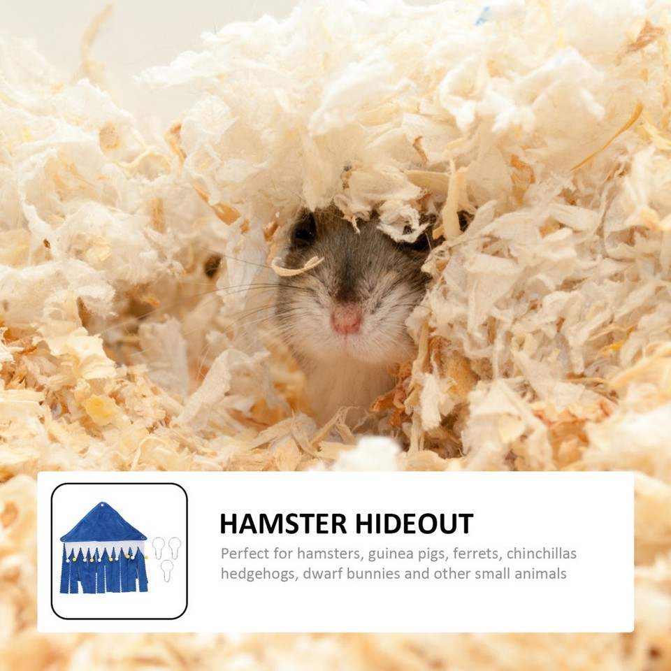 Small Animal Cage Hanging Bed Tassel Triangle Corner Hideout Hammock ...