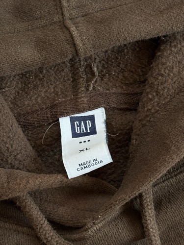 GAP XL Brown Relaxed Hoodie Pullover Long Sleeve Sweatshirt Hooded Vintage | eBay