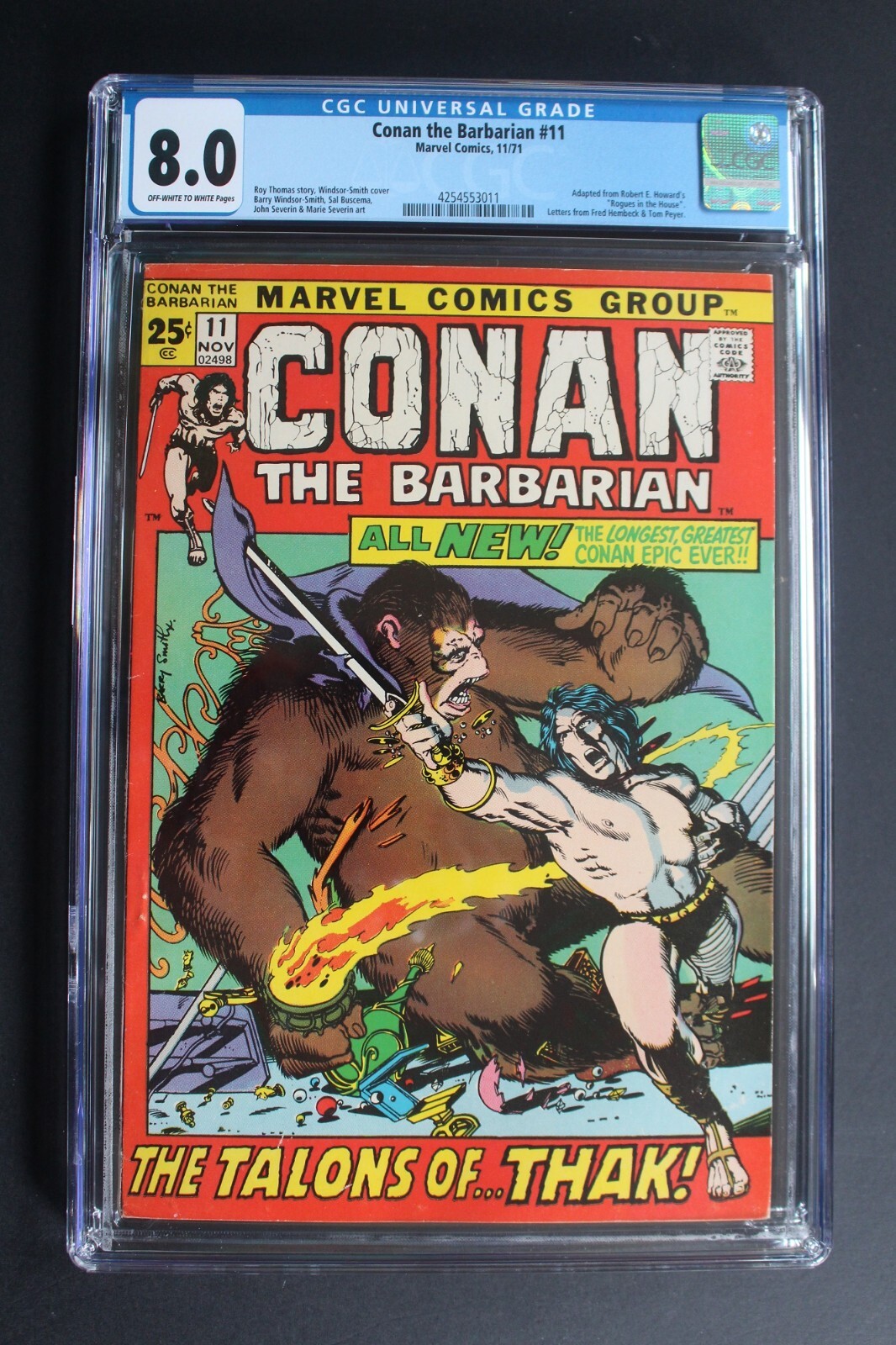 CONAN THE BARBARIAN #11 vs THAK 1971 Rogues in the House REH Barry ...
