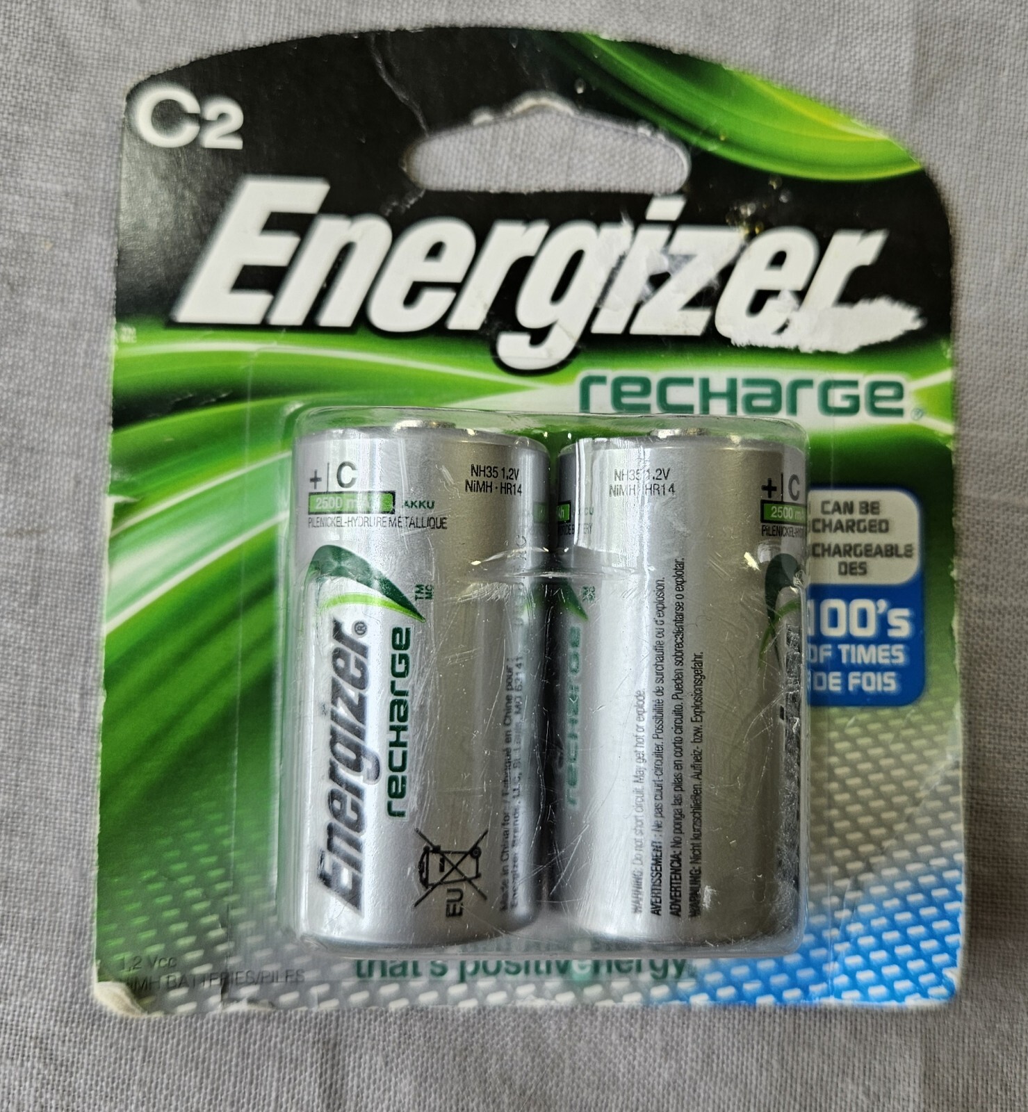2 Pack Energizer C C2 Rechargeable Batteries NiMH 2500 mAh NH50BP-2 | eBay