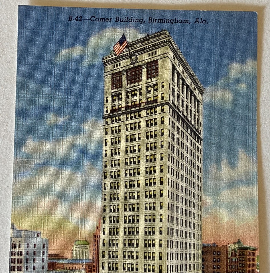 Birmingham AL-Alabama Comer Building Vintage Postcard Linen | eBay
