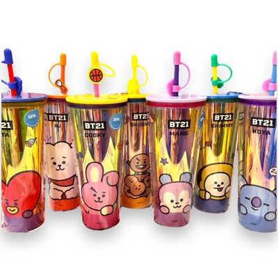Tumbler BT21 Miniso Collection Line Friend Cool Drink 800ml Hologram ...