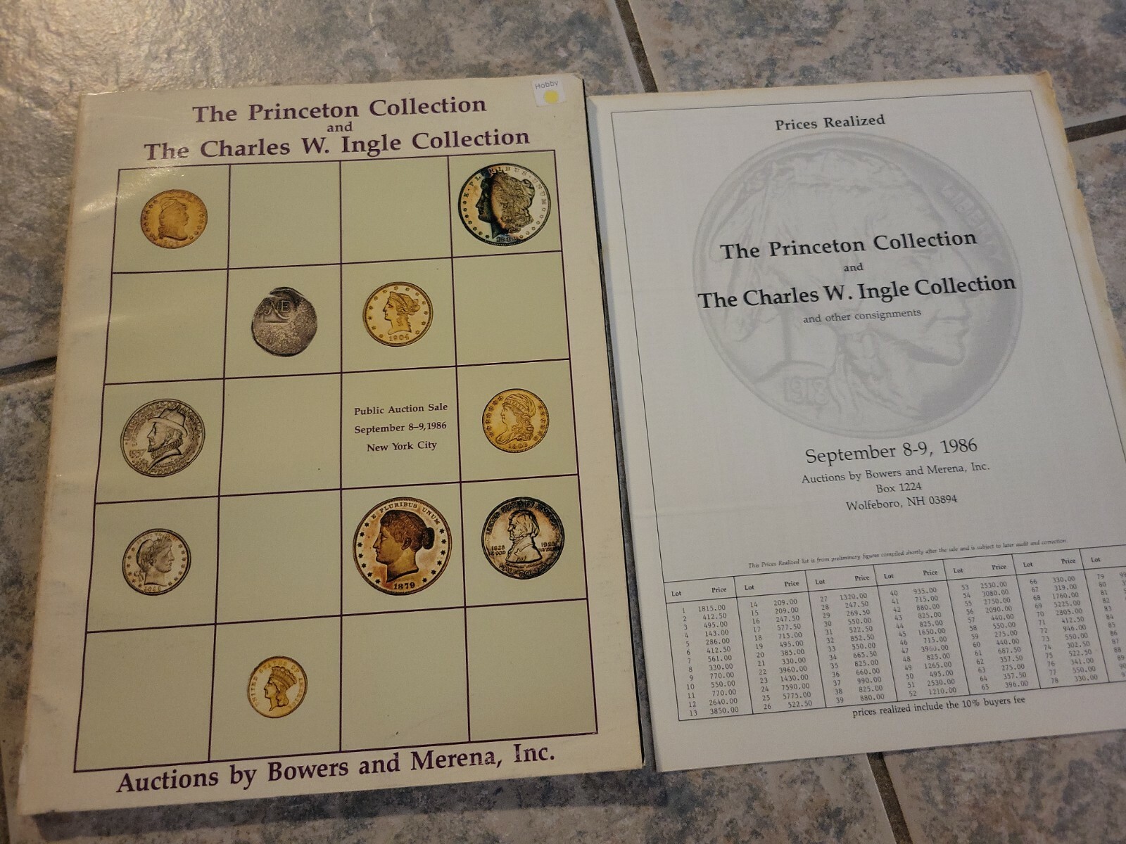 Princeton Collection Charles Ingle Collection coin auction book plus ...