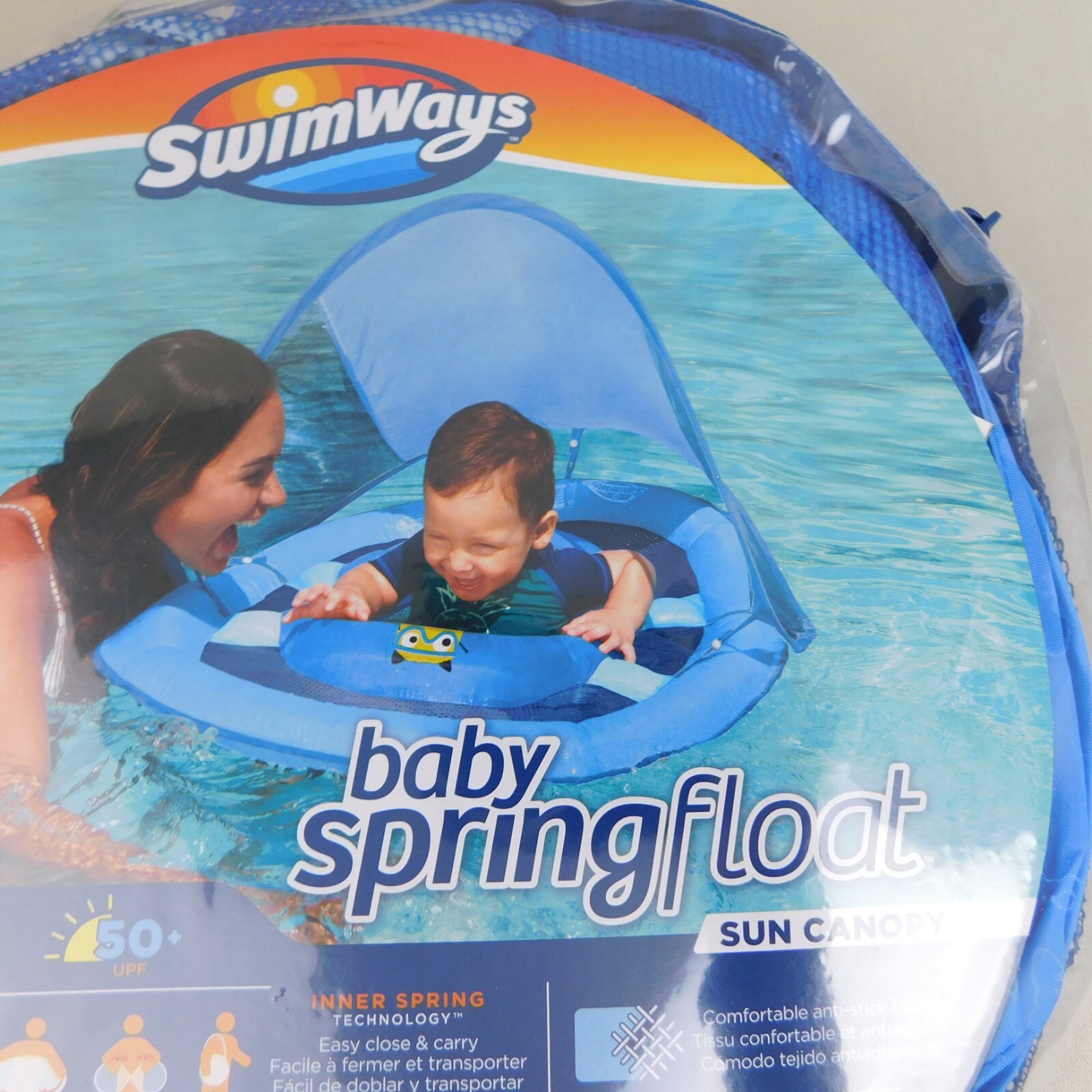 Swimways Baby Spring Float Pool Inflatable Swim Step 1 With Sun Canopy ...