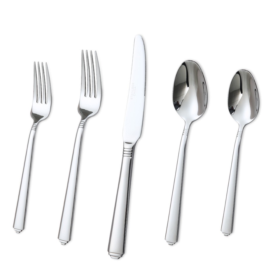20 Pcs FORGED Silverware Set for 4 Stainless Steel Kitchen Flatware ...