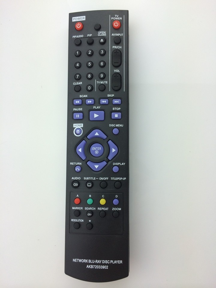New Replace Remote AKB72033902 for LG BD370 BD560 BD565 BD570 BLU-RAY ...