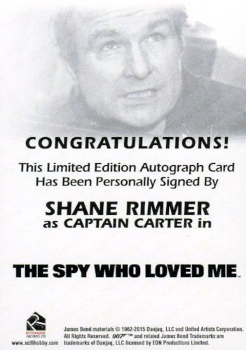 James Bond Archives Final Edition 2017 Shane Rimmer Autograph Card | eBay