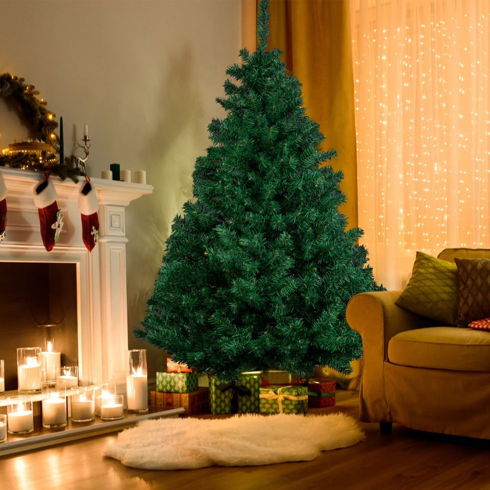 4ft 5ft 6ft 7ft Christmas Tree with Stand Bushy Artificial Xmas Tree ...