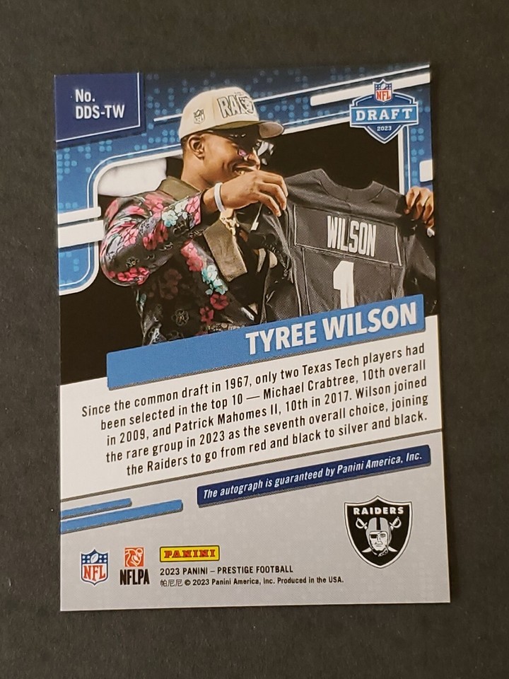 TYREE WILSON 2023 Prestige Draft Day Signatures Auto #DDS-TW Las Vegas ...