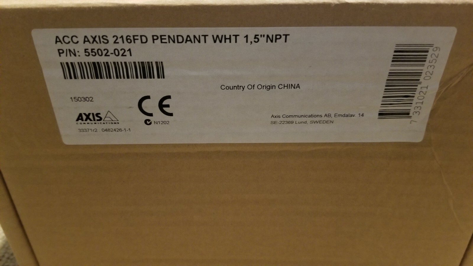 NEW ACC AXIS 216FD PENDANT WHITE 1.5" NPT , P/N: 5502-021 AXIS ...