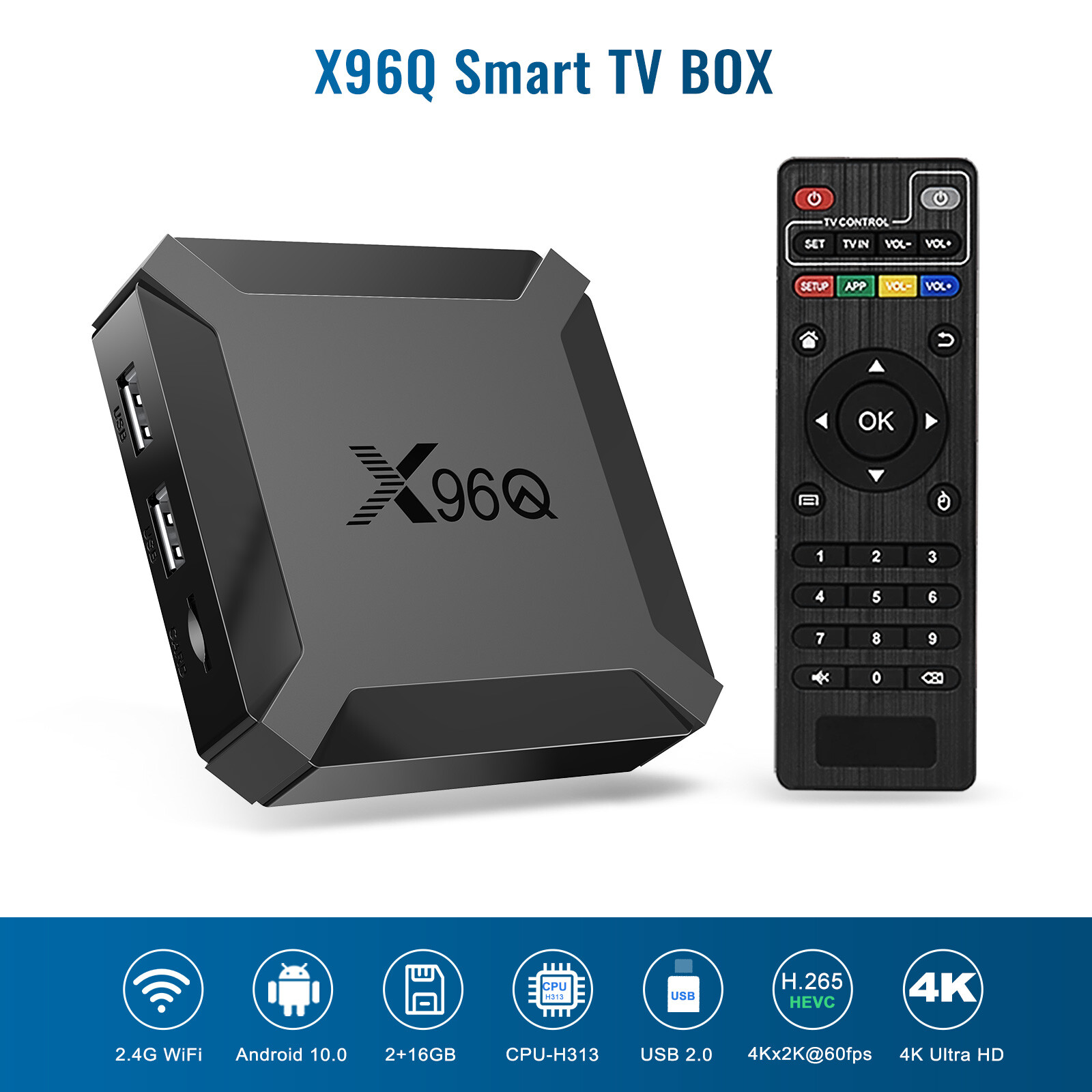 New Android 10.0 TV Box 4K HD Smart Media Player WIFI 16GB Quad Core ...