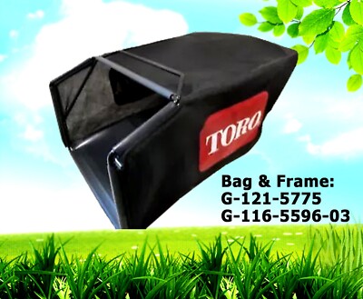 Genuine Toro 121-5775 & 116-5596-03 Grass Catcher Bag & Frame ...