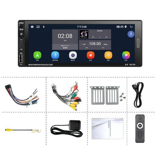 Single Din Car Radio Stereo Touch Screen GPS Navigation Carplay Android ...