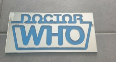Doctor Who neon logo laser cut mirror finish sign with 3M adhesive | eBay