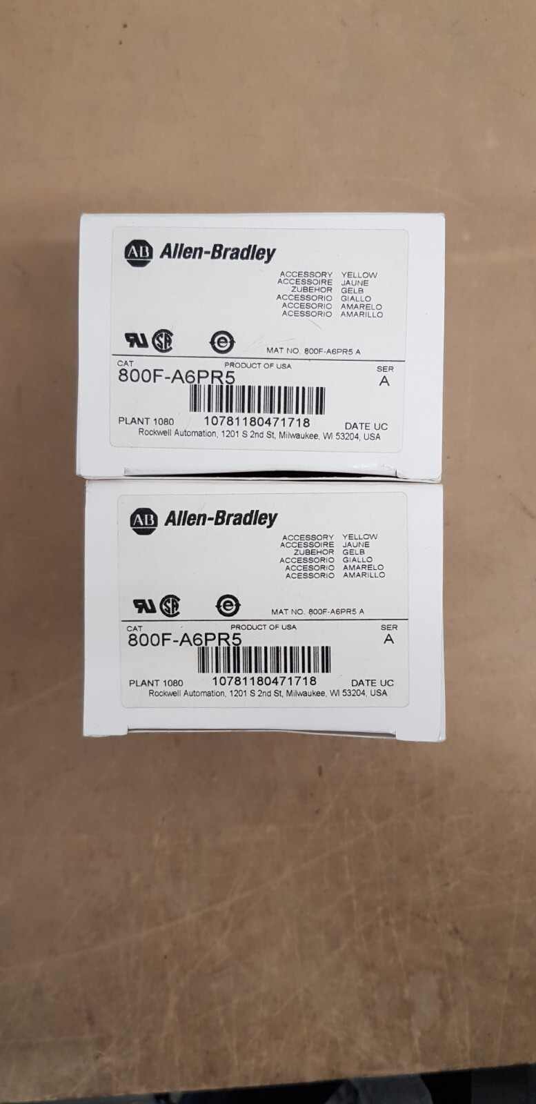 Allen Bradley 800F-A6PR5 SERIES A New: never used | eBay
