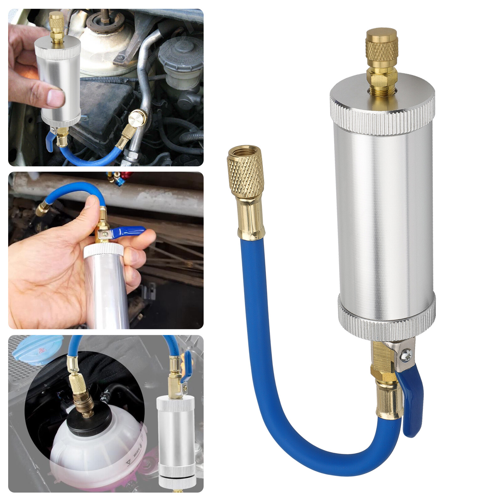 2oz AC Oil & Dye Injector Kit HVAC Tool w/ 1/4" SAE Thread for R134A ...