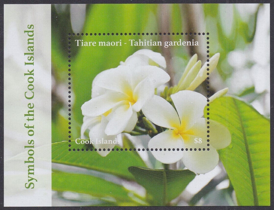 Cook Islands 2023 Tiare Maori, Tahitian Gardenia MS(Symbols of the Cook ...