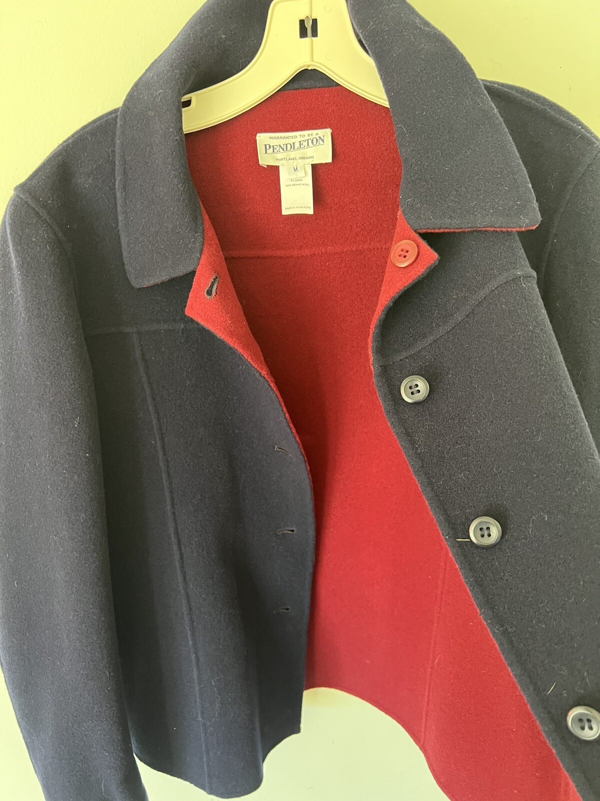 PENDLETON Navy/Burgundy Reversible Merino Wool Felt B… - Gem