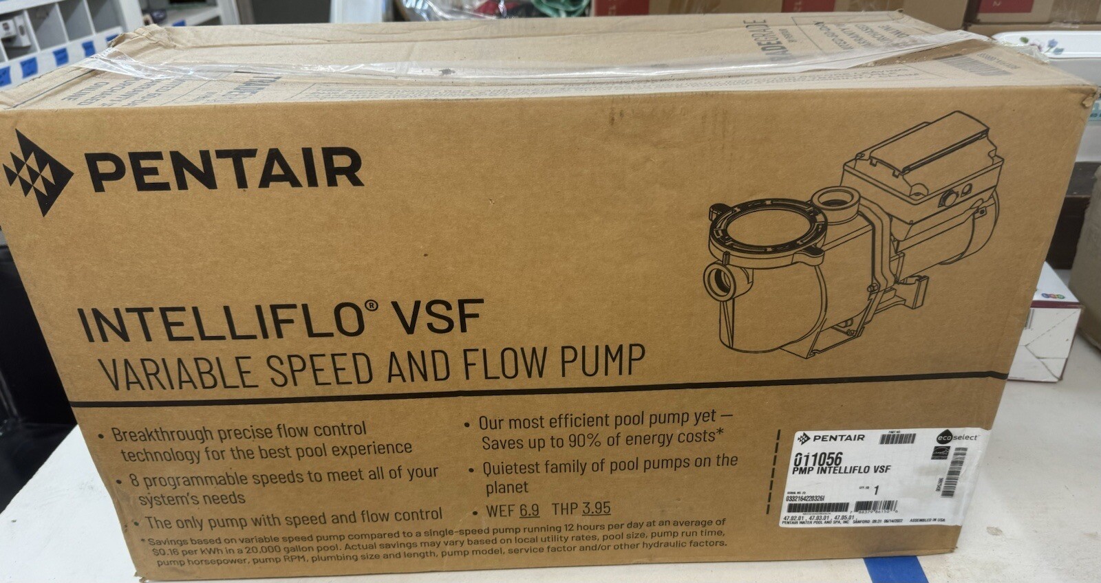 Pentair IntelliFlo VSF 011056 3HP Variable Speed Pool Pump 788379861506 ...