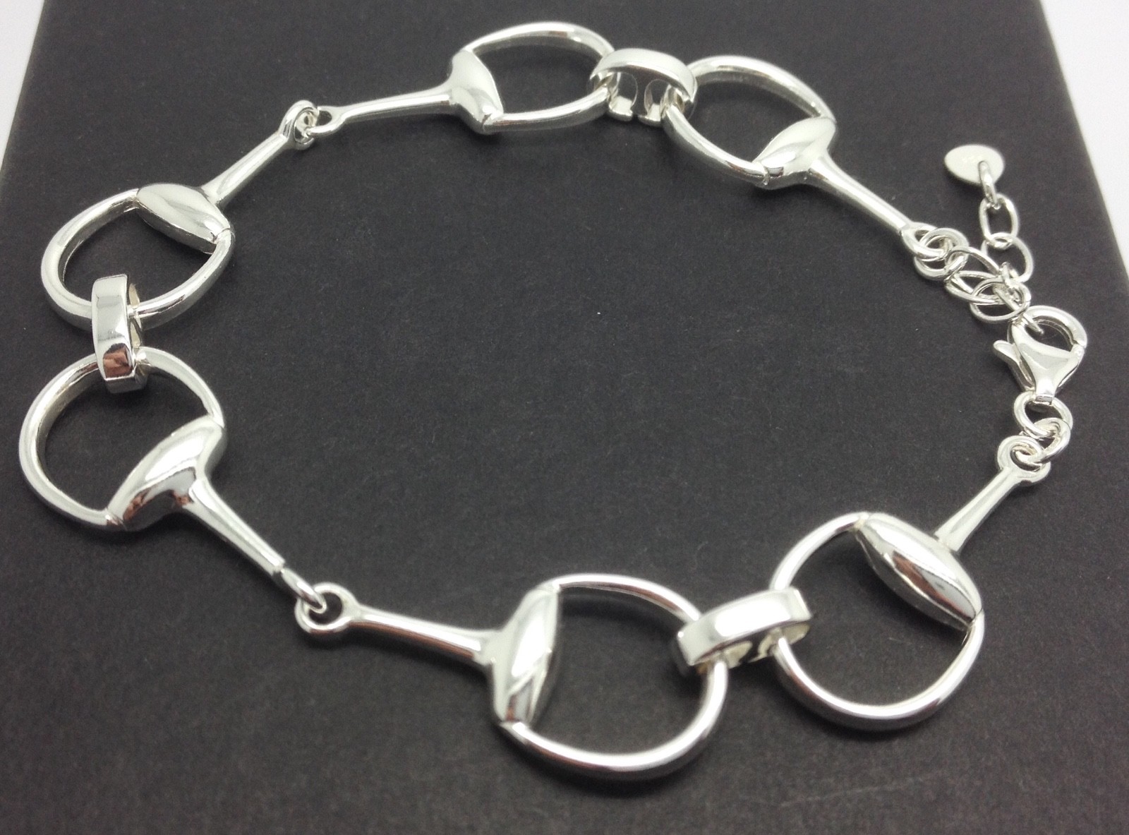 snaffle horse bit bracelet solid Sterling Silver 6 1/2- 7 1/2” length ...
