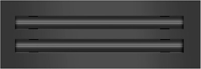 12" Linear Slot Diffuser 2 Slot Double Slot Black Decorative Modern Air ...