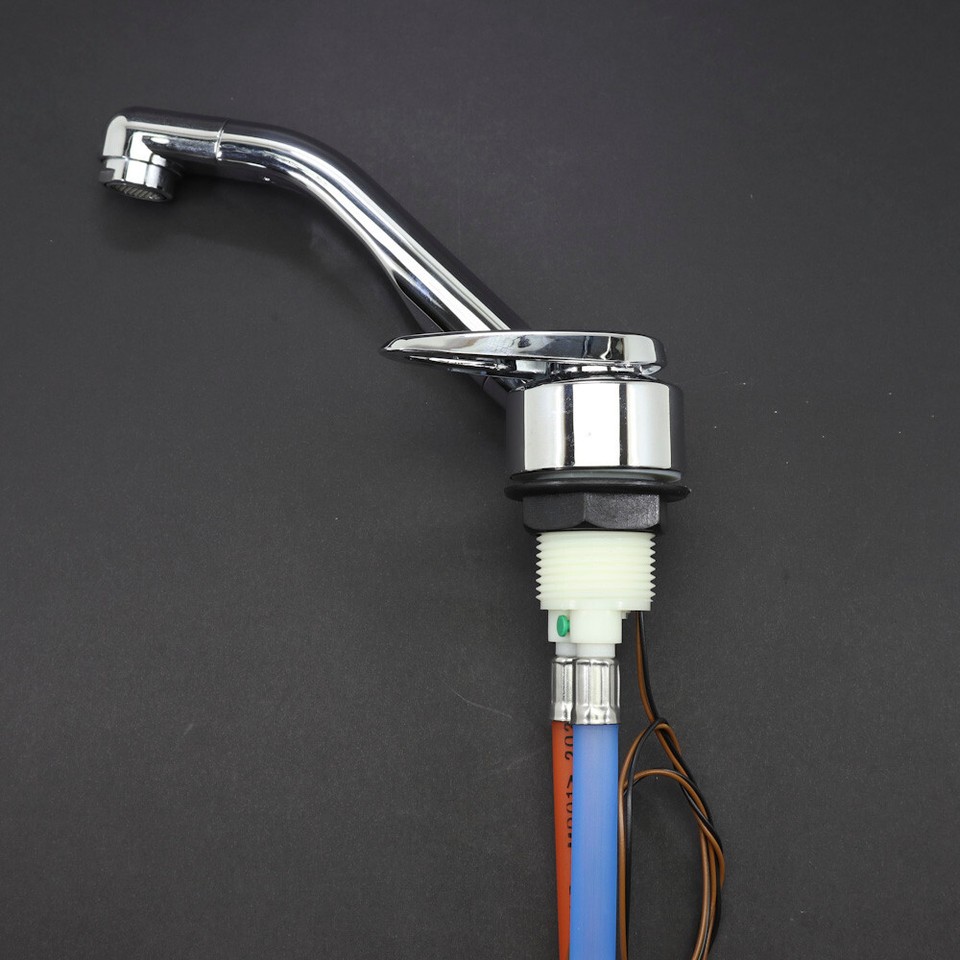 Samba 12v Folding Mixer Tap w/ Barb Hose Tails fits SMEV Campervan ...
