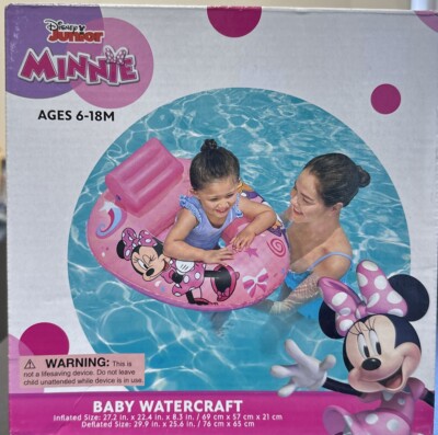 Disney Jr Minnie Mouse Baby Watercraft Float Swimming Pool Seat - Ages ...